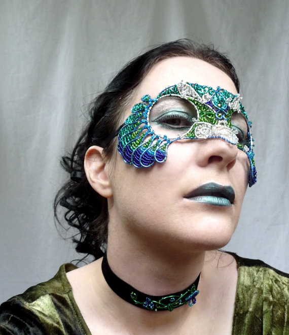 Peacock Masquerade Mask, Handmade on Luulla