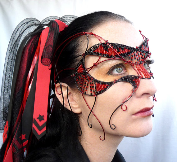 Red And Black Cyber Gothic Mask on Luulla