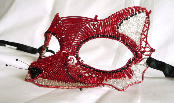 Red Fox Masquerade Mask, Handmade on Luulla