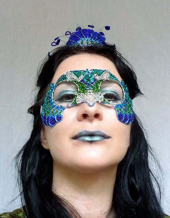 Peacock Masquerade Mask, Handmade on Luulla