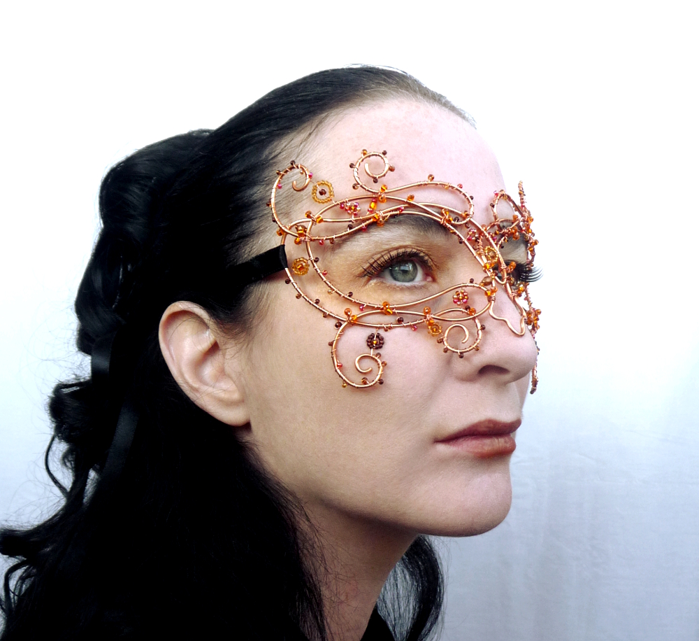 Copper Wire Vine Masquerade Mask, Ladies, Handmade on Luulla